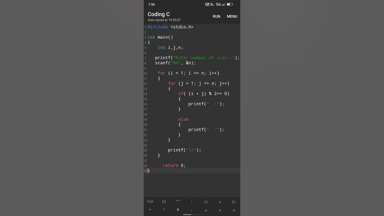 Pattern Program C Programming Ctutorial Shorts Coding Youtube