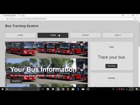 Bus tracking site using HTML and CSS - YouTube