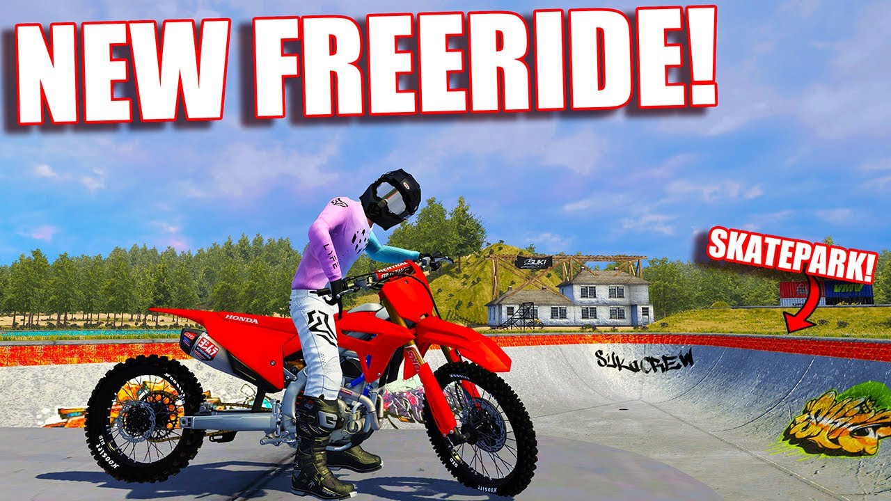 CRF1000RR VS HUGE 200FT SKATEPARK GAP!? (MXBIKES) - YouTube
