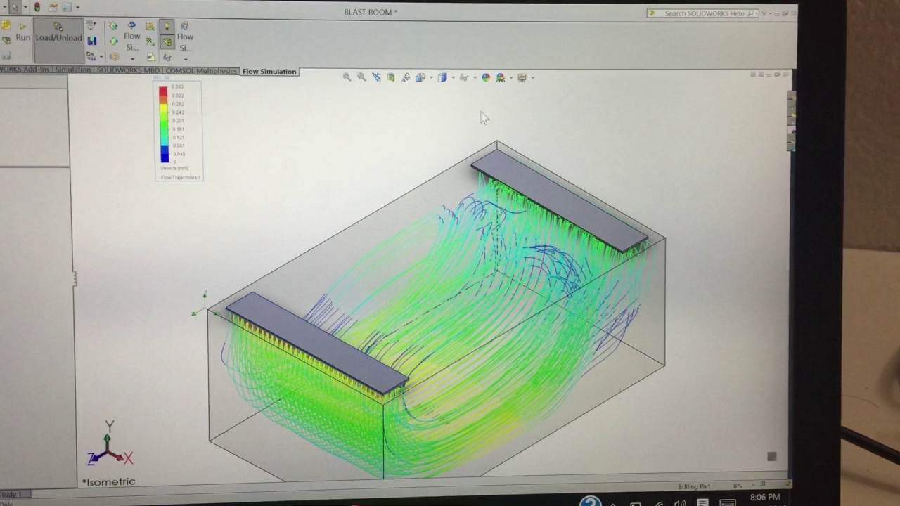 BLAST ROOM AIR FLOW SIMULATION - YouTube