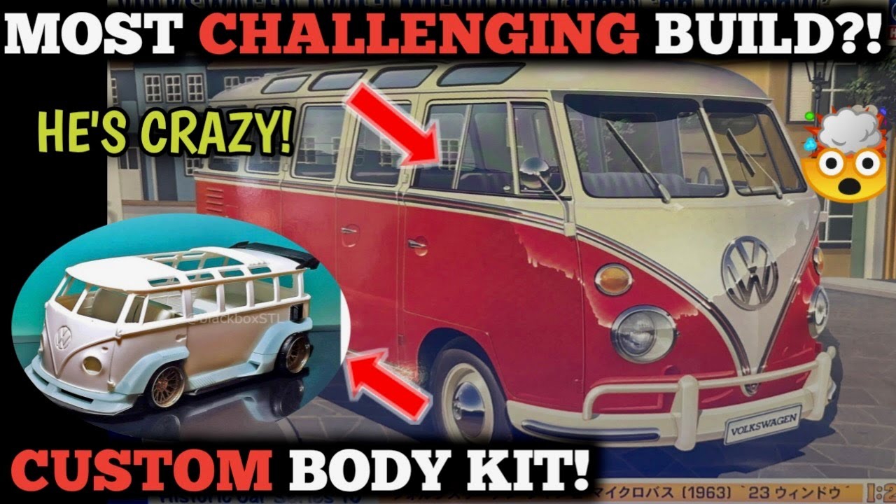 Unboxing: Hasegawa VW Micro Bus with Custom Body Kit! MOST Challenging ...