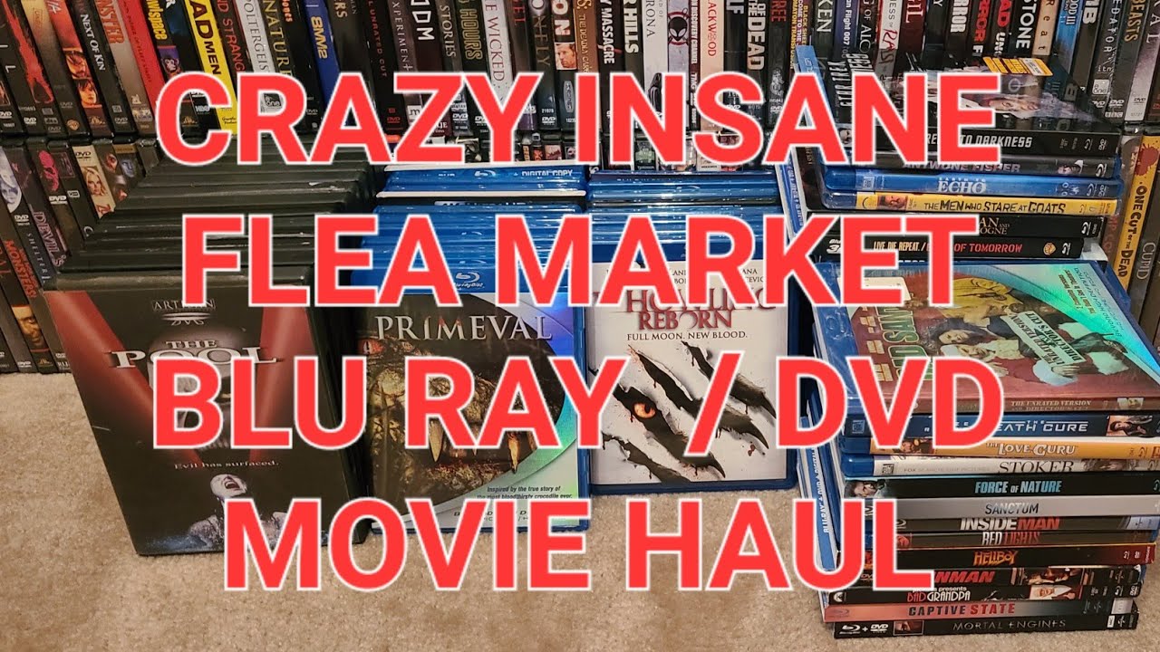 CRAZY INSANE FLEA MARKET BLU RAY MOVIE HAUL!! - YouTube