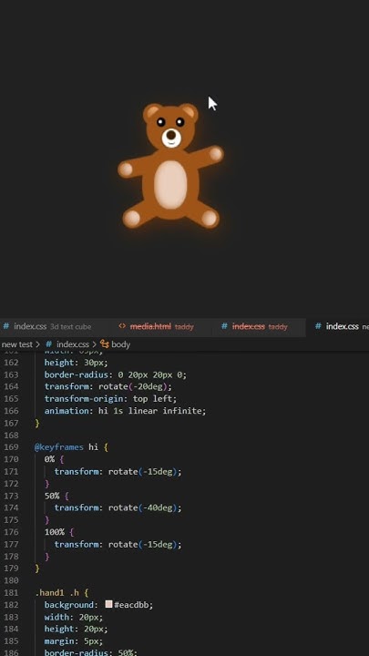 How to create a teddy bear🧸 using html css || css creative design #shorts - YouTube