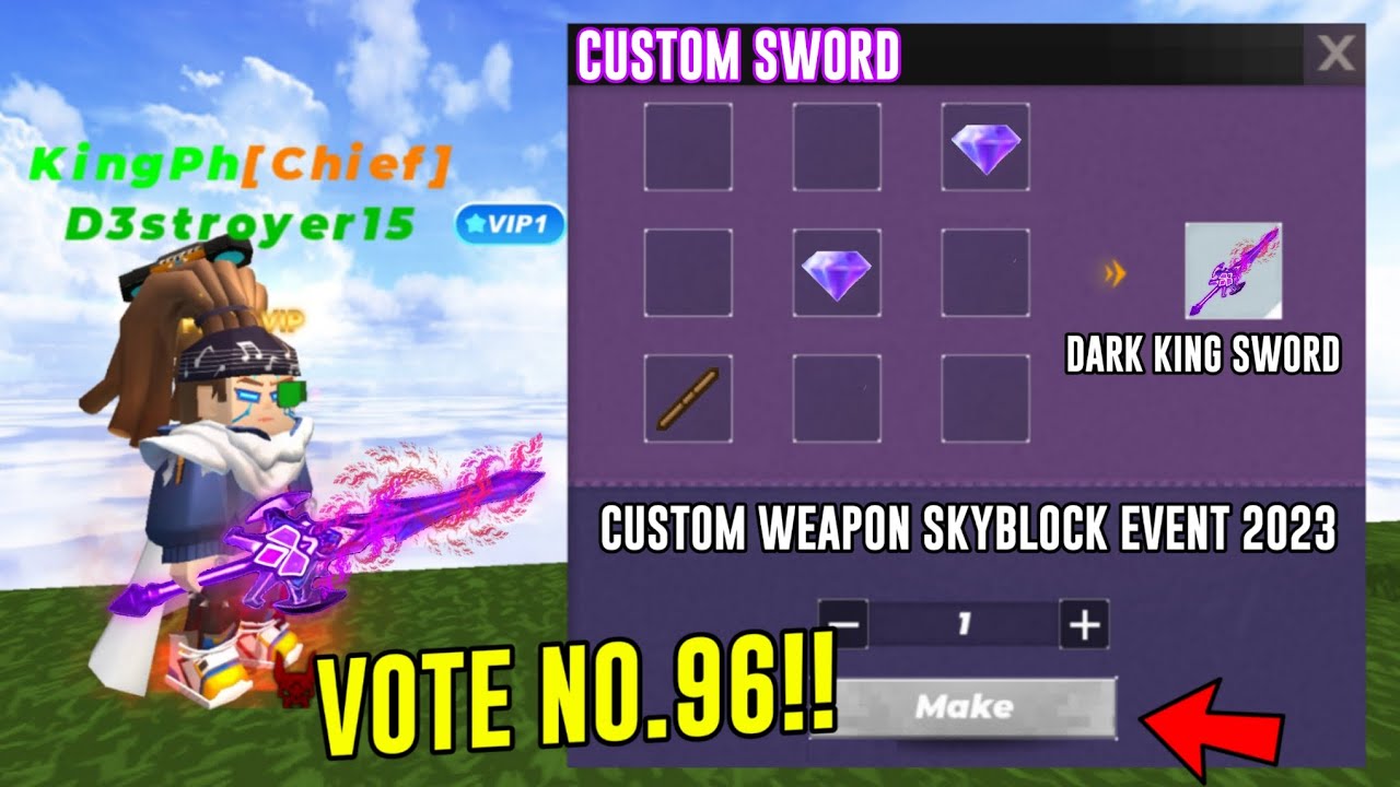 CRAFT YOUR OWN WEAPON EVENT IN SKYBLOCK Skull Island BLOCKMAN GO - YouTube