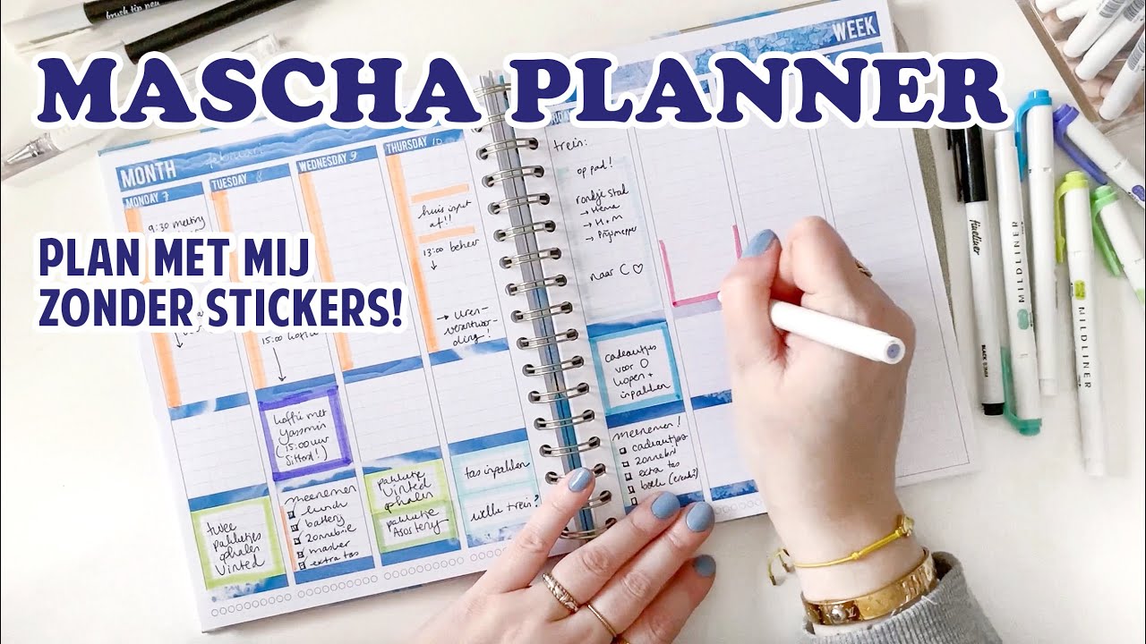 MASCHA PLANNER februari 2022 plan met mij! | mildliners, bujo, color ...