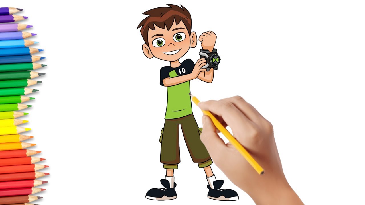 How to draw Ben 10 | Ben Tennyson drawing step by step - YouTube