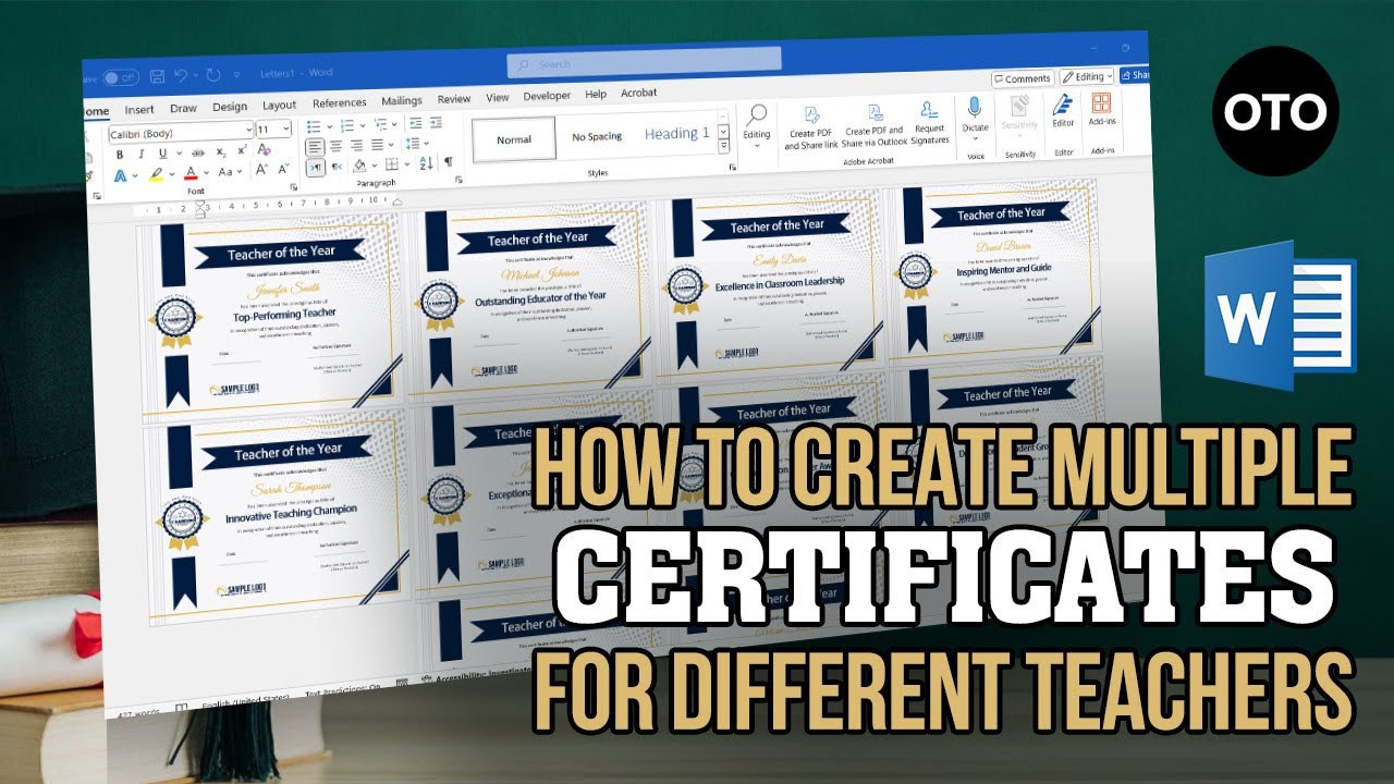 Make Multiple Certificates in Microsoft Word with One Template | Mail ...