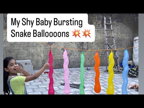 SATISFYING BURSTING BY BABY 💥 Snake balloons filled with water 💦💦# ...