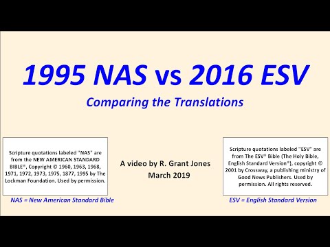 1995 NAS vs 2016 ESV - a Translation Comparison