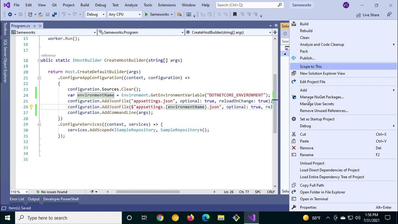 09 - .NET Core Console Application - Environment Variables - YouTube