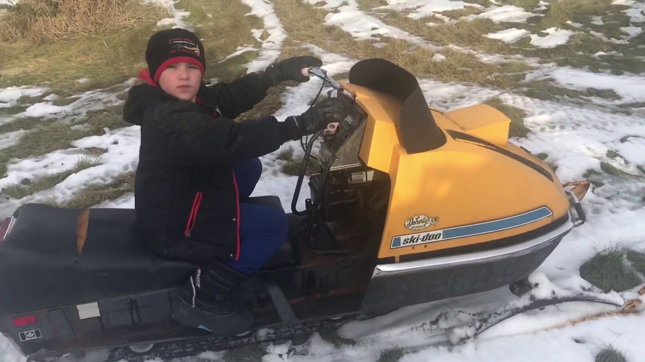 Vintage snowmobile 4 stroke conversion - YouTube