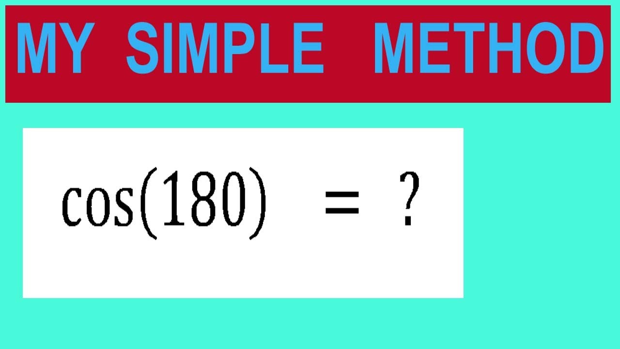 Find Trigonometry Angle Cos 180 YouTube