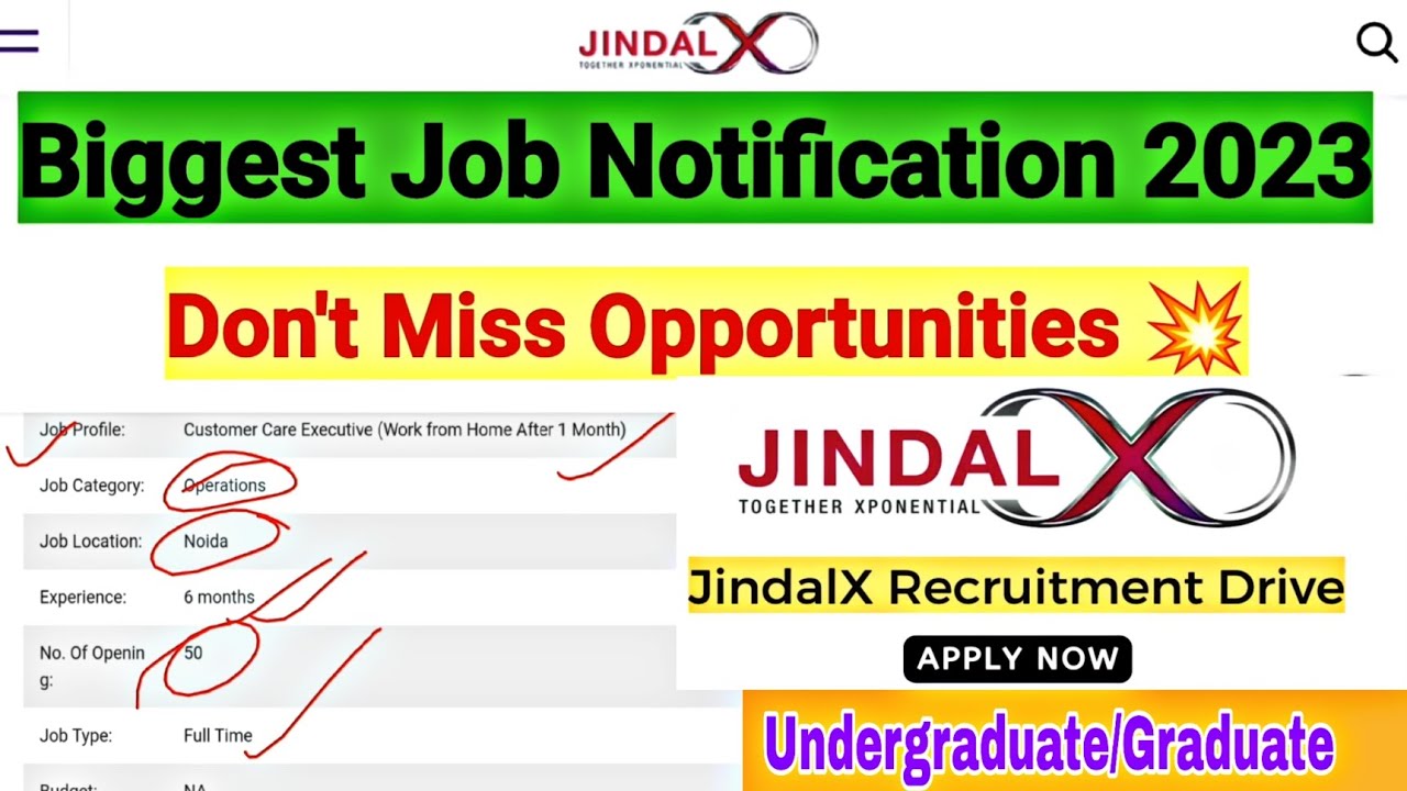 JindalX Biggest Off-campus Drive 2023 | Operations | Full Time Job ...