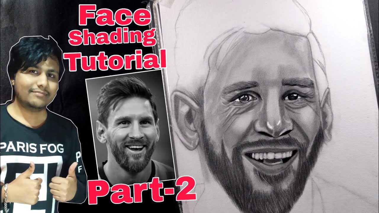 How to Draw Lionel Messi Step by Step Sketch Tutorial / Part 2 / Face ...