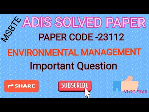 ADIS SOLVED PAPER ! ENVIRONMENTAL MANAGEMENT! PAPER CODE-23112 ! - YouTube