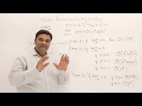 2.4.1 Masters Theorem in Algorithms for Dividing Function #1 - YouTube