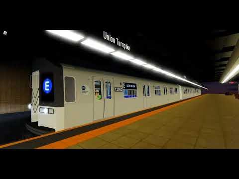 ROBLOX Railfanning at PTA Subway Fifth Av Lines S36E44: R184 (E) Train at Union Turnpike - YouTube