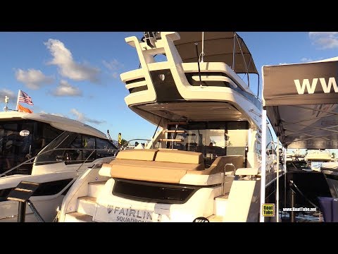 2019 Fairline Squadron 53 Luxury Yacht - Deck Interior Walkaround - 2018 Fort Lauderdale Boat Show