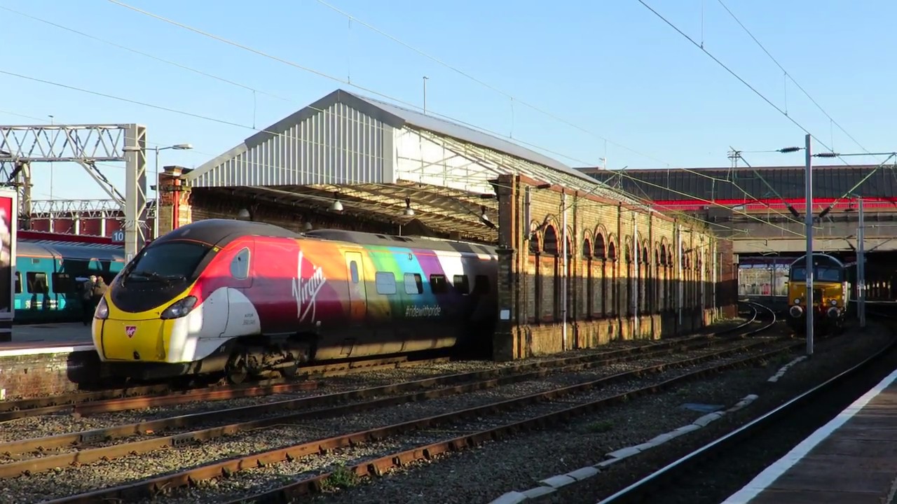 Class 390045 - 'Virgin Pride' - Virgin Pendolino - Crewe - 25.03.2019 ...