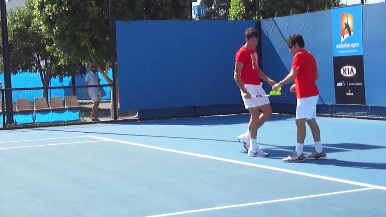 Milos Raonic practicing his serve at the 2012 Australian Open - YouTube