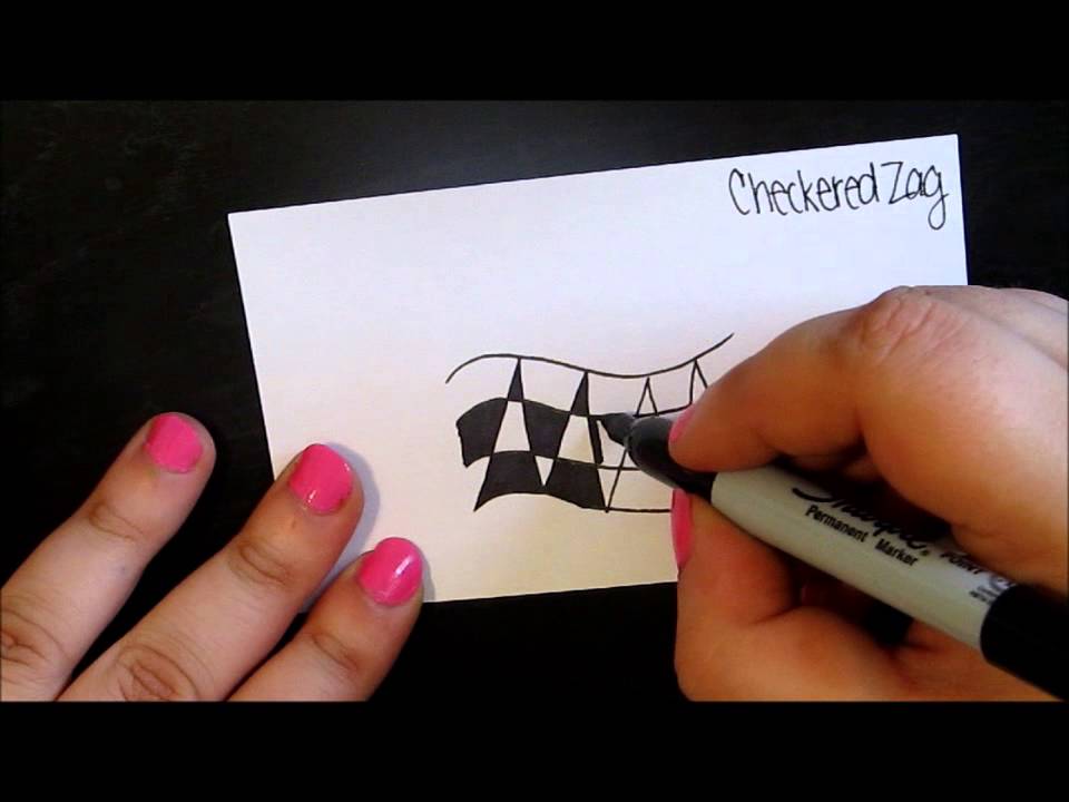 Tangle Tutorial: Checkered Zag - YouTube