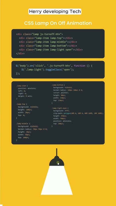 💡 CSS Lamp On/Off Animation 2025! 💻 | Creative Web Design in 60 Seconds - YouTube