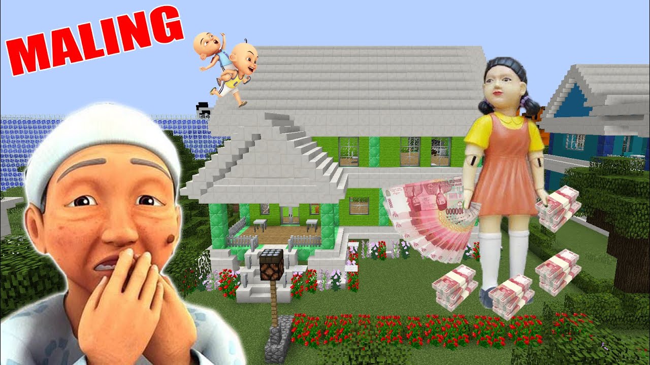 BONEKA SQUID GAME MENCURI DI RUMAH UPIIN IPIIN - YouTube