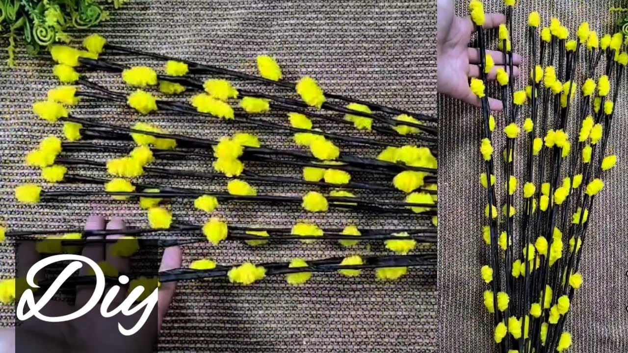 DIY Broom sticks & Pipe Cleaner | very Easy to make Flowers with Broom ...