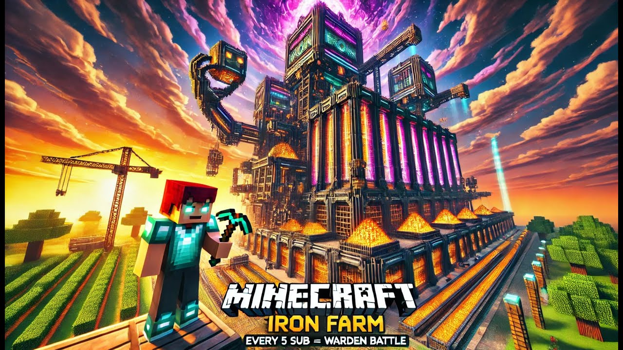 Building XP Farm And Iron Farm Minecraft | Every 5 Sub =Warden Battle #shortslive #shorts # ...