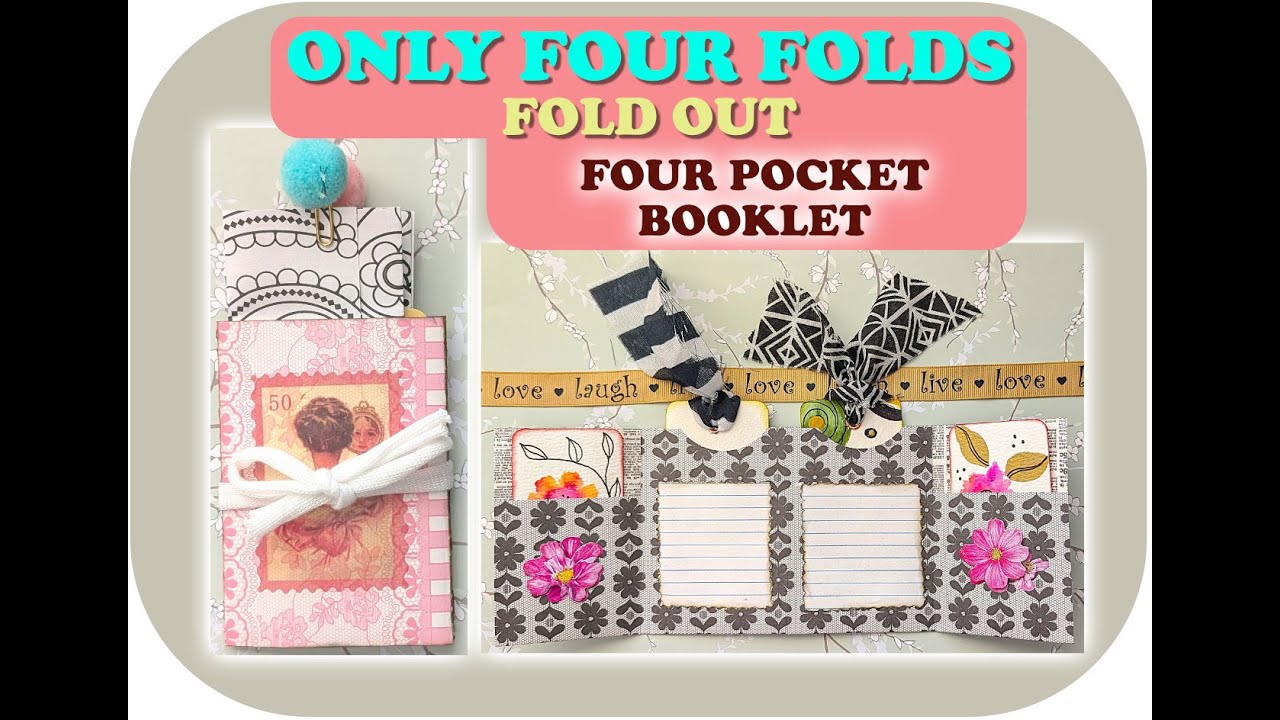 Easy Four Fold - Four Pocket Booklet with One Sheet of Paper - YouTube
