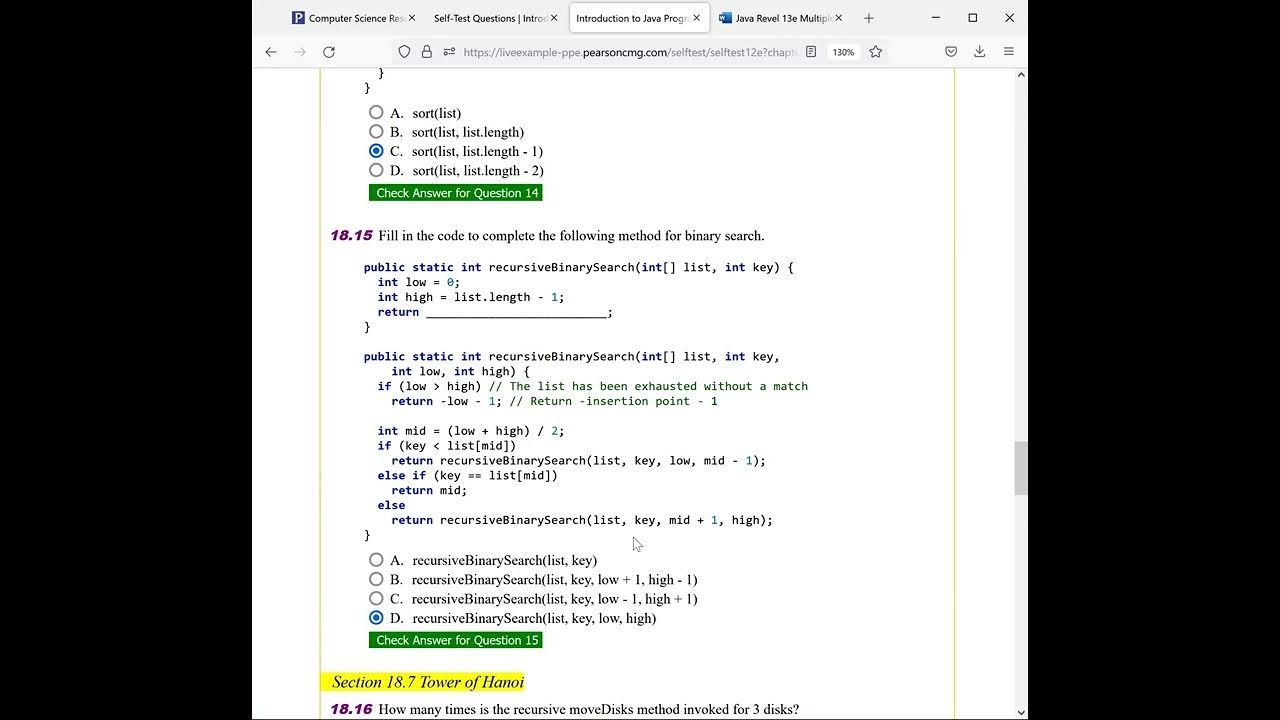Daniel Liang Java Chapter 18 Multiple Choice Questions - YouTube