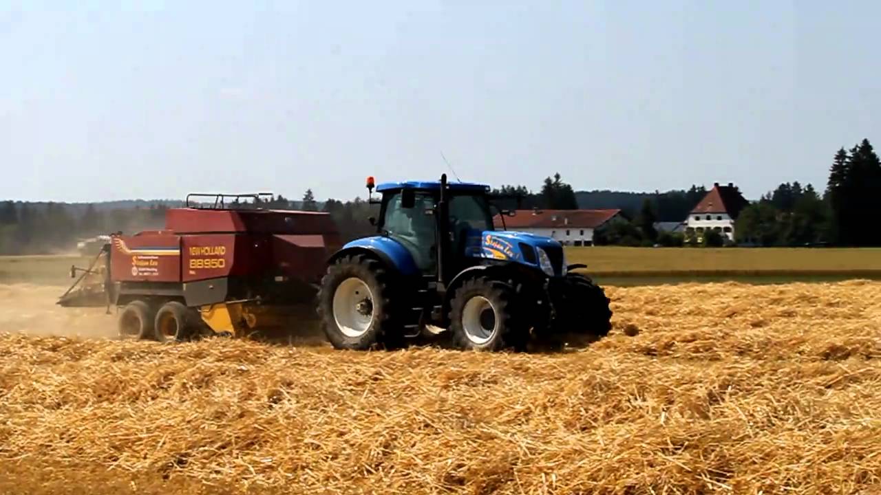 NH T7050, mit NH BB950 - YouTube