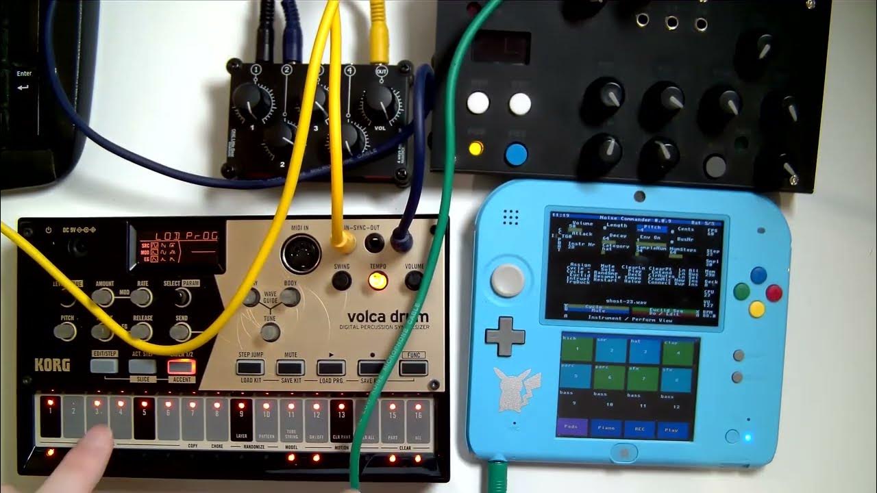 Syncing 3DS to Volca Drum via click track using an Axoloti in Noise Commander 3DS - YouTube