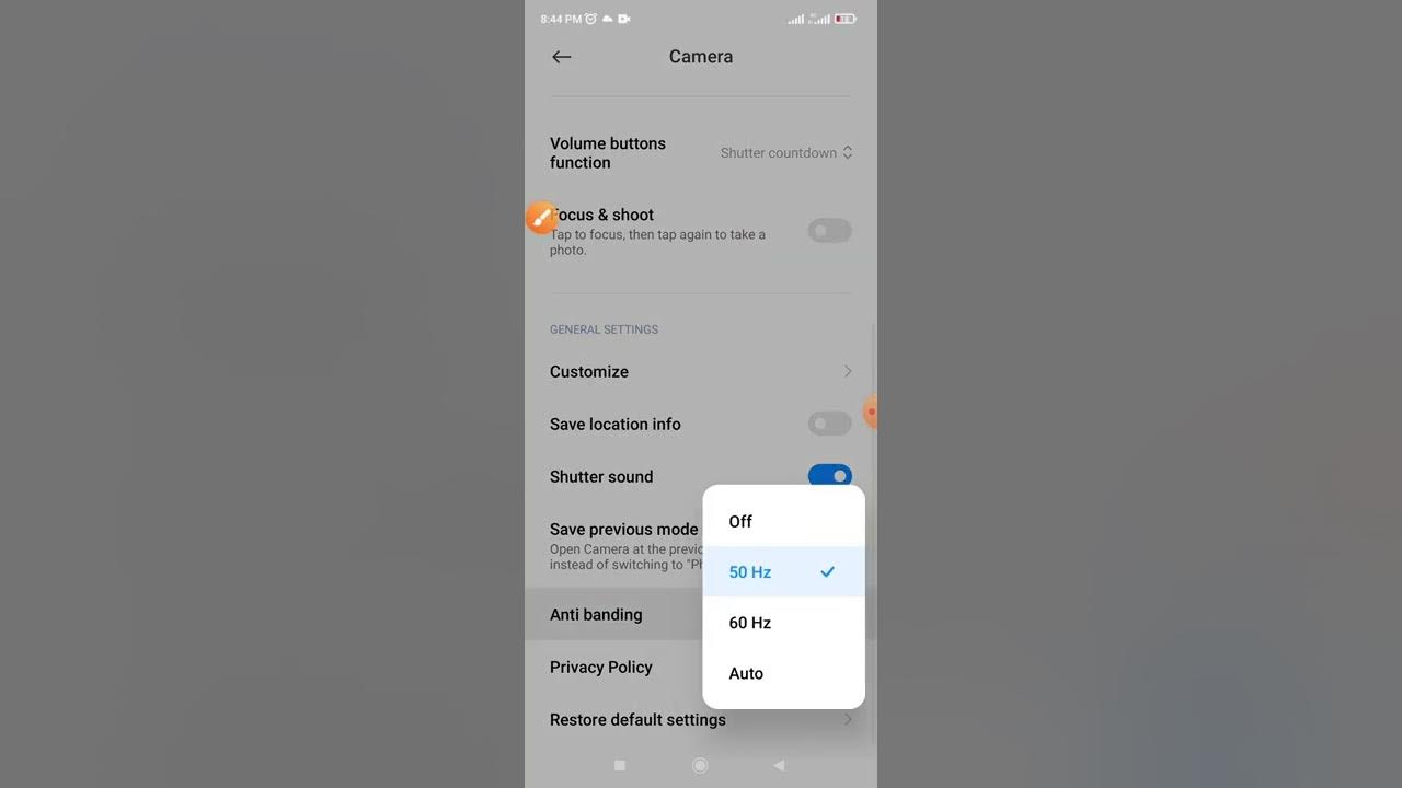 Camera Different Hz anti banding setting on Android - YouTube