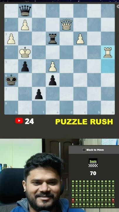 Achieved 70 In Puzzle Rush On Chesscom Chess Shorts Youtubeshorts