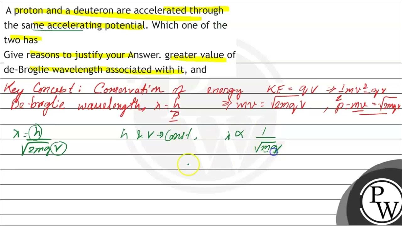 A proton and a deuteron are accelerated through the same accelerating potential. Which one of th ...