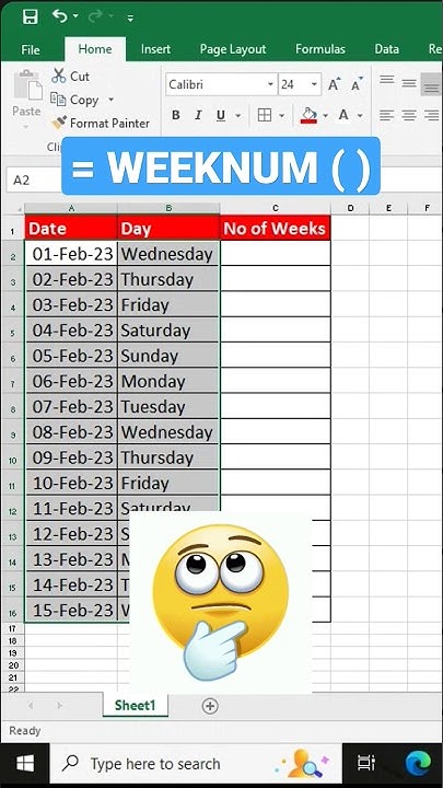 How to Get Week Numbers in Excel | Shortcut keys | Tricks and Tips #shorts #excelshortsvideo ...