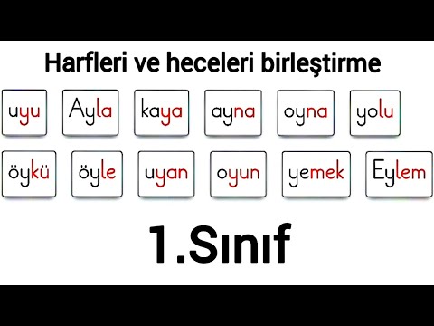 1. Sınıf Harfleri ve Heceleri Birleştirme/Kolay Okuma Etkinliği/hece birleştirme/y okuma çalışmaları