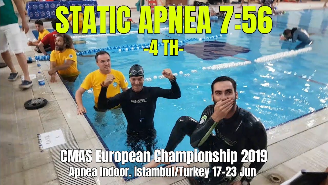 APNEA ESTÁTICA 7:56 Minutos -Cuarto Puesto- CMAS Freediving Indoor ...