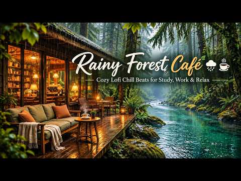 Rainy Forest Café 🌧️☕ | Cozy Lofi Chill Beats for Study, Work & Relax