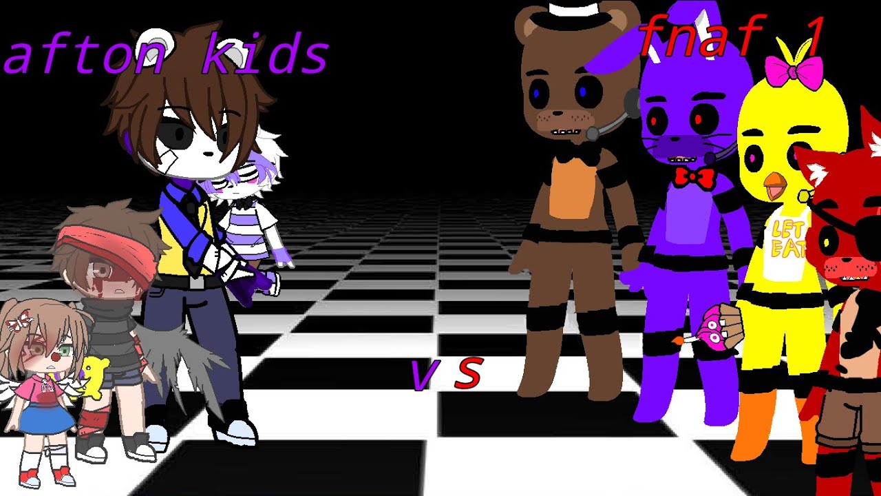 afton kids vs fnaf 1 + helpy//gacha club//a bit lazy - YouTube