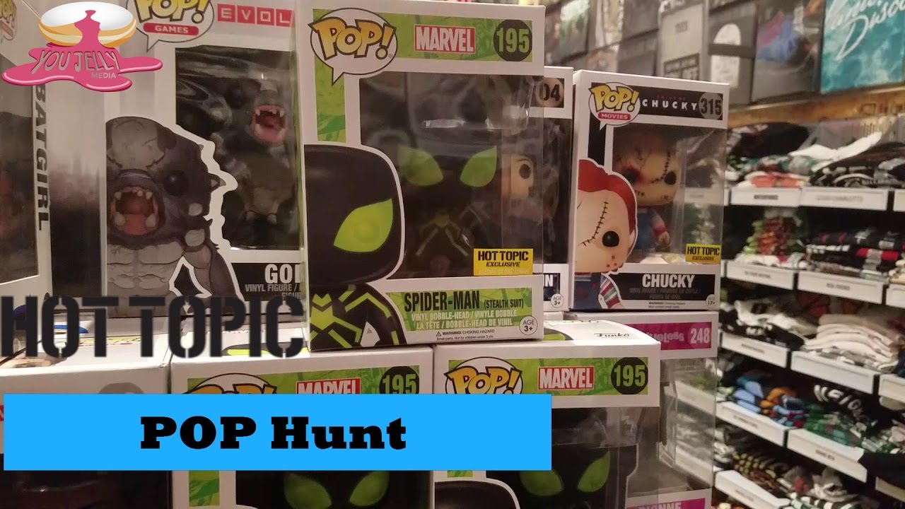 Funko Pop Hunt: Hot Topic GITD Stealth Spiderman - YouTube