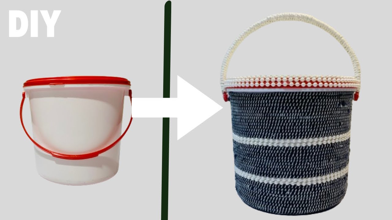 DIY Basket | Plastic Basket With Macrame Craft Ideas - YouTube
