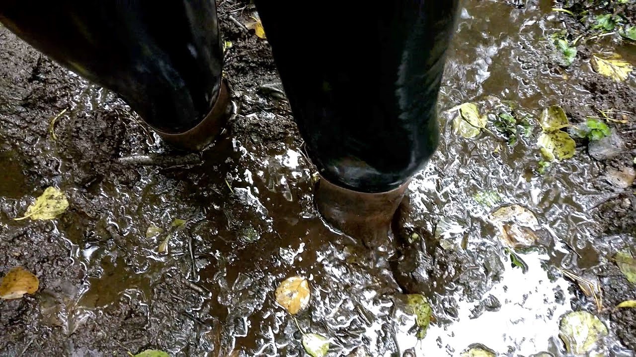 Deep Mud Walk in Brown High Heel Leather Boots - Episode 16 - YouTube