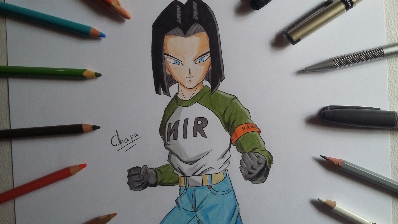 DIBUJANDO AL ANDROIDE 17: DRAGON BALL SUPER/ DRAWING ANDROID 17: DRAGON ...