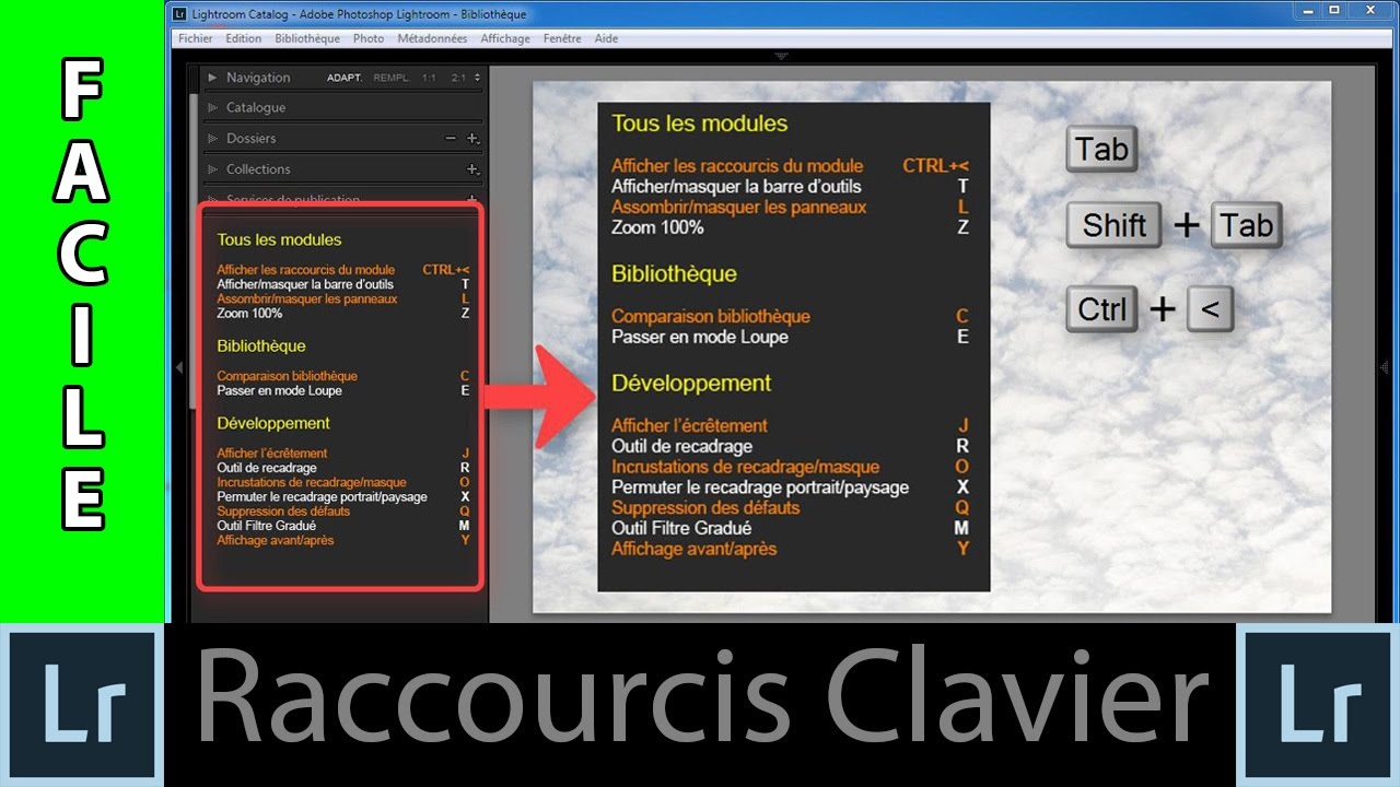 Lightroom : raccourcis clavier et astuce - YouTube