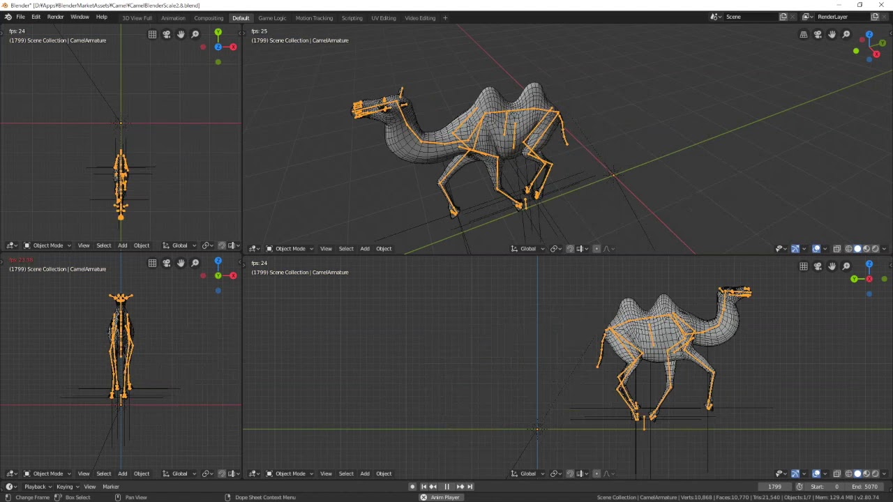 Blender camel armature - YouTube
