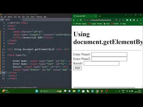 getelementbyid in javascript - YouTube