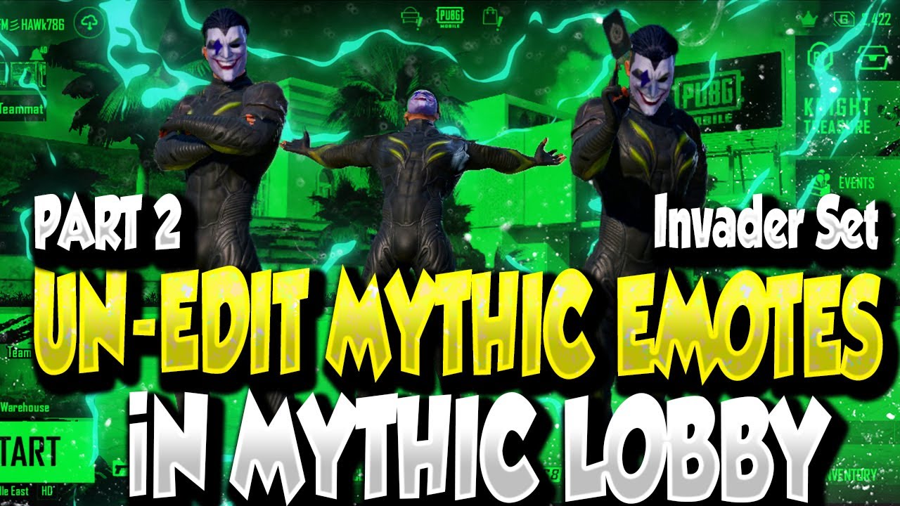 Emotes Pack in invader Set || PUBG Mythic Emotes Pack || Part 2 ...