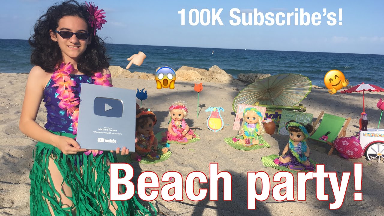 BABY ALIVE Beach party! Unboxing 100K silver play button! # ...